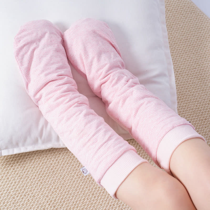 Cotton Stripe Cozy Sleep Socks – 100% Cotton Mid-Calf Sleep Socks ...